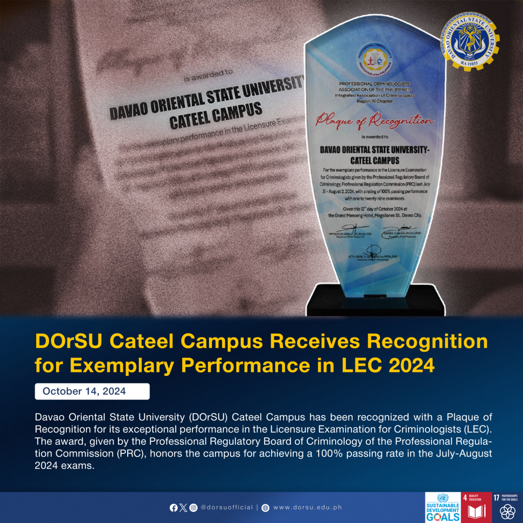 𝗗𝗢𝗿𝗦𝗨 𝗖𝗮𝘁𝗲𝗲𝗹 𝗖𝗮𝗺𝗽𝘂𝘀 𝗥𝗲𝗰𝗲𝗶𝘃𝗲𝘀 𝗥𝗲𝗰𝗼𝗴𝗻𝗶𝘁𝗶𝗼𝗻 𝗳𝗼𝗿 𝗘𝘅𝗲𝗺𝗽𝗹𝗮𝗿𝘆 𝗣𝗲𝗿𝗳𝗼𝗿𝗺𝗮𝗻𝗰𝗲 𝗶𝗻 ...