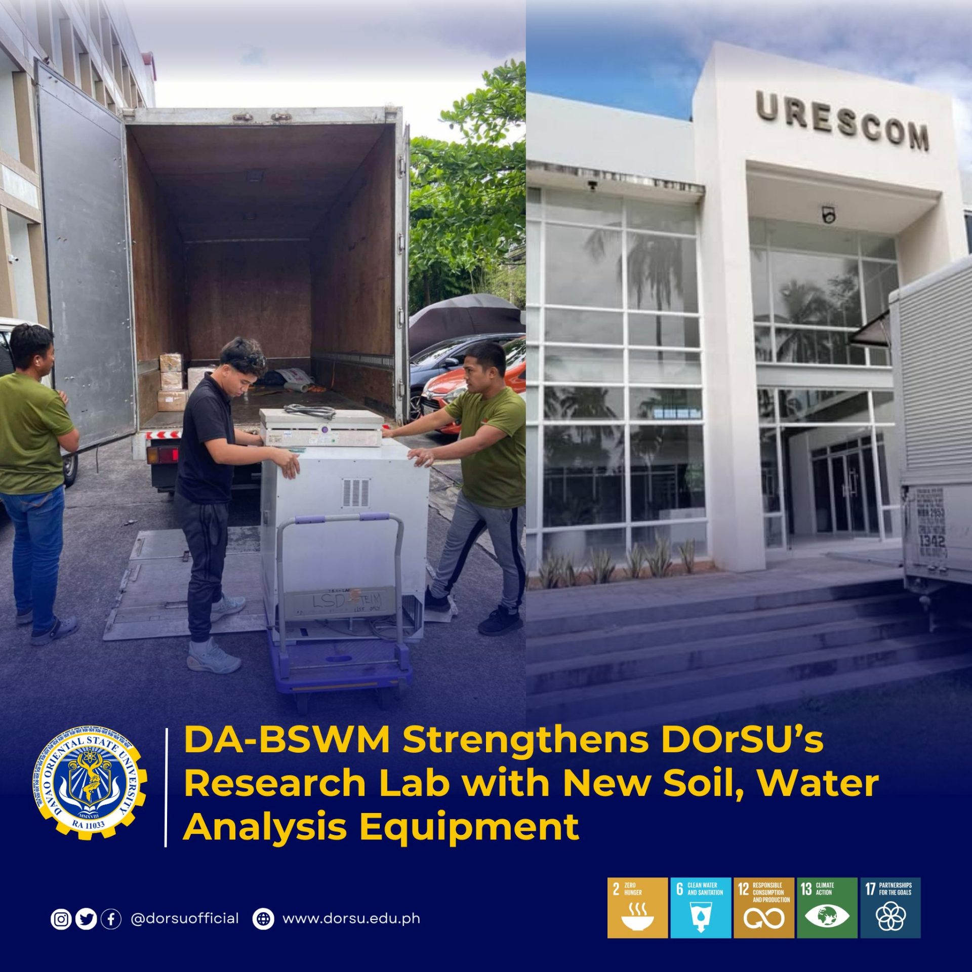 𝗗𝗔-𝗕𝗦𝗪𝗠 𝗦𝘁𝗿𝗲𝗻𝗴𝘁𝗵𝗲𝗻𝘀 𝗗𝗢𝗿𝗦𝗨’𝘀 𝗥𝗲𝘀𝗲𝗮𝗿𝗰𝗵 𝗟𝗮𝗯 𝘄𝗶𝘁𝗵 𝗡𝗲𝘄 𝗦𝗼𝗶𝗹, 𝗪𝗮𝘁𝗲𝗿 𝗔𝗻𝗮𝗹𝘆𝘀𝗶𝘀 ...